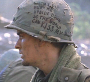 Photos of Helmet Graffiti in the Vietnam War
