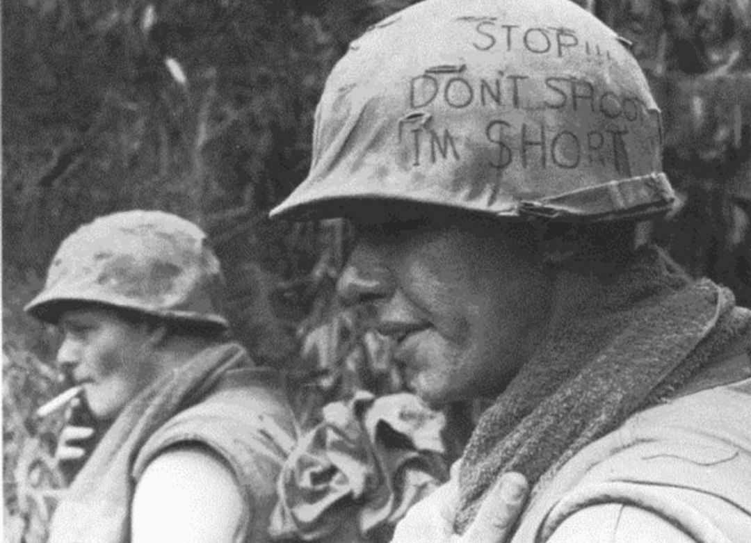Photos of Helmet Graffiti in the Vietnam War