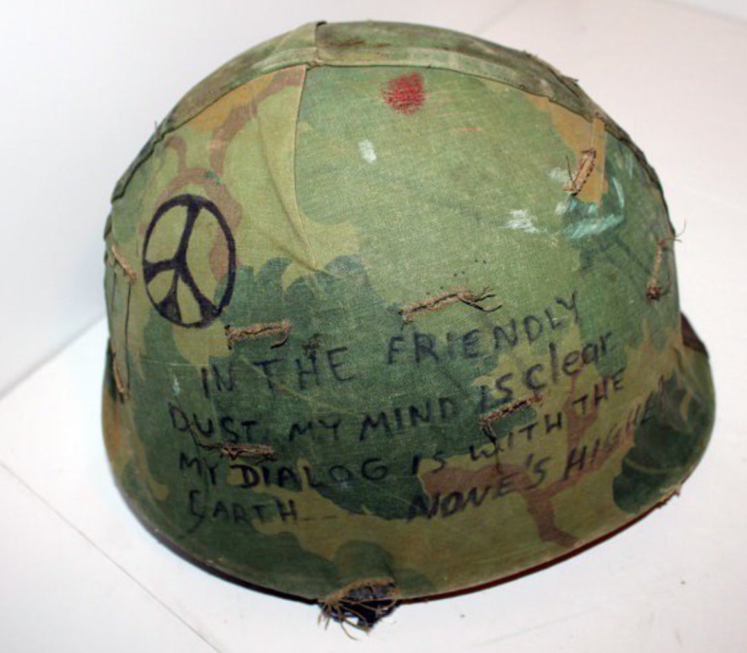 Photos of Helmet Graffiti in the Vietnam War