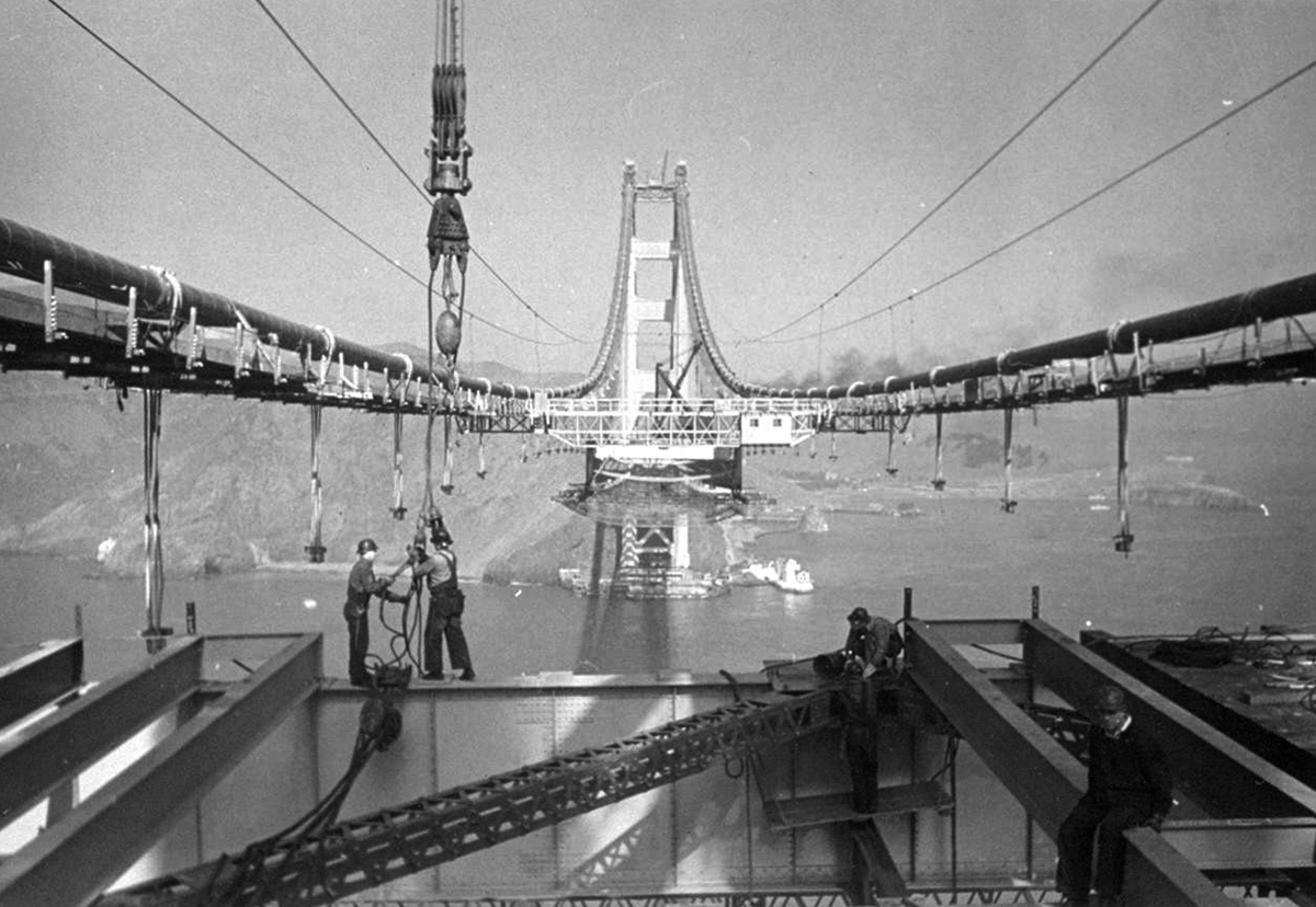 Photos of the Building of the Golden Gate Bridge